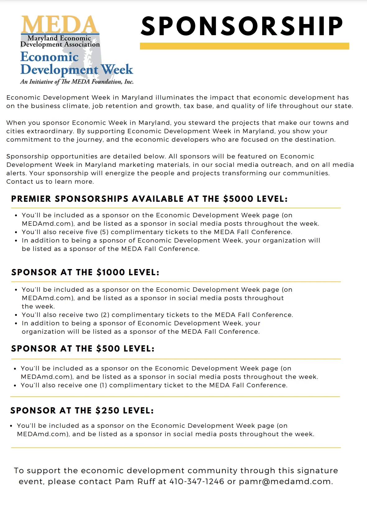 Economic Development Week in Maryland - Sponsorship Opportunities ...