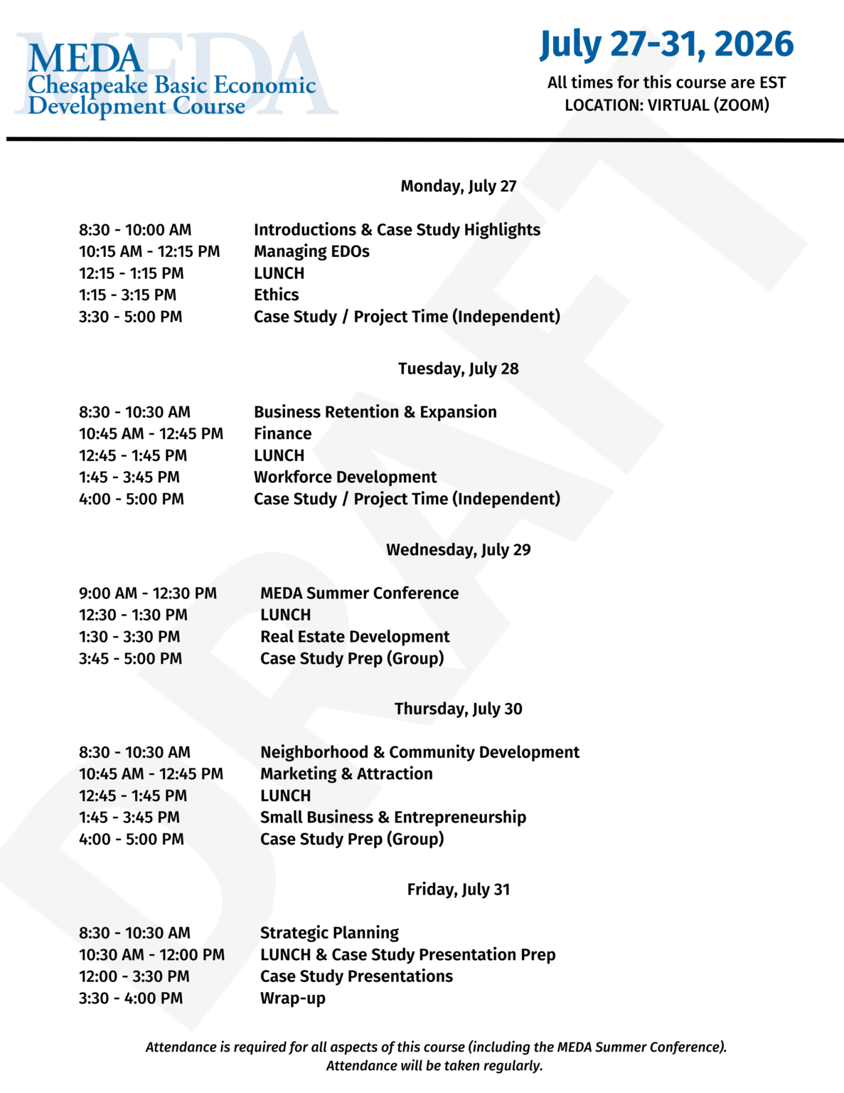 2026 MEDA Chesapeake Basic Economic Development Course – Maryland ...